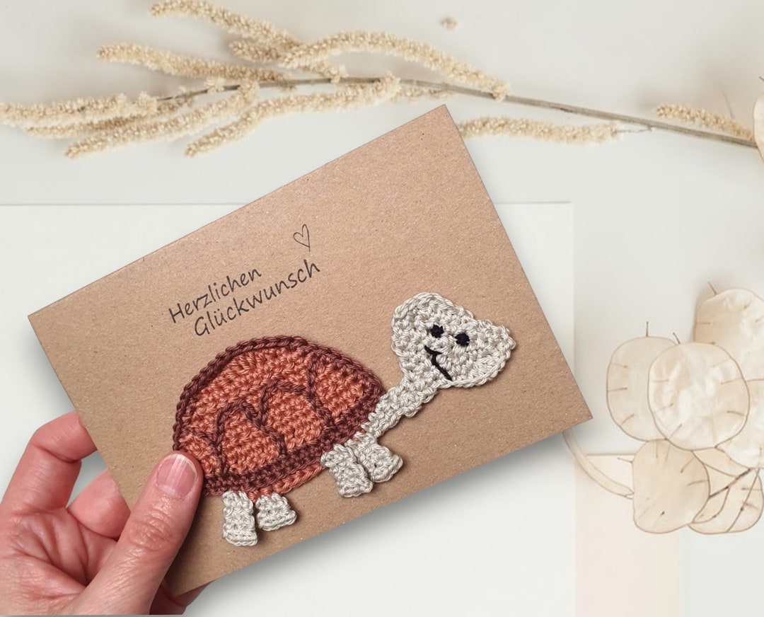 Greeting Card With Turtle, Congratulations Card, Birthday Card Handmade ...