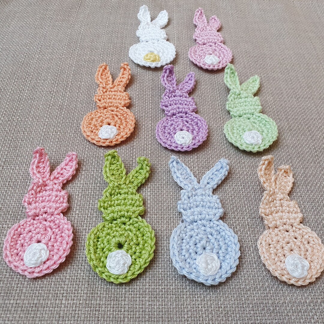 Crocheted Bunny for Your Easter Projects, Easter Bunny Patch, Applique ...