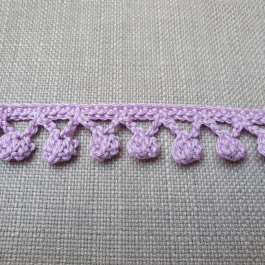 Handmade Crocheted Border With Pompoms, Border With Bobble, Crocheted ...