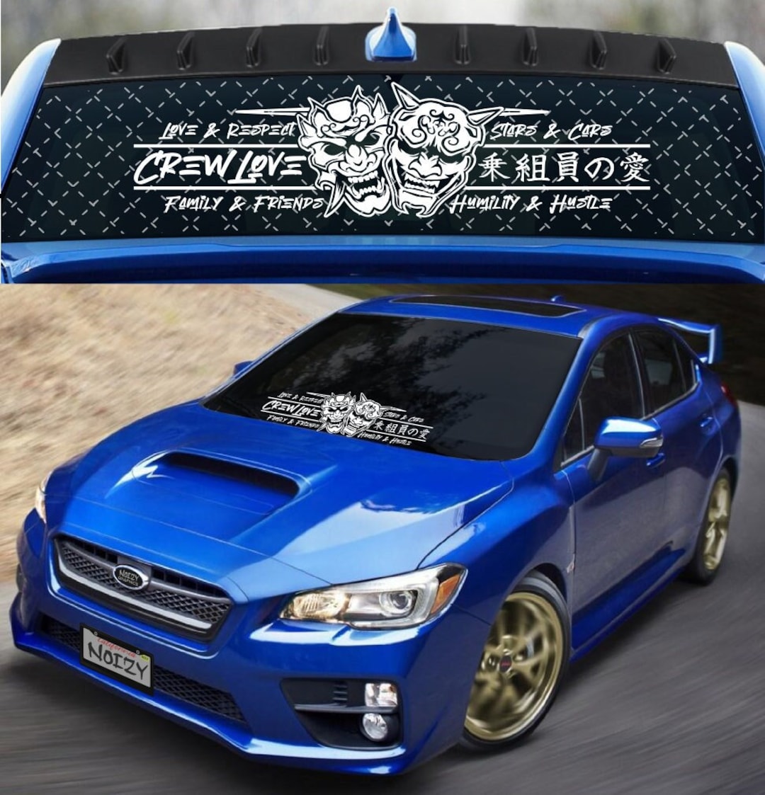 RW-2 JDM Rear Window Car Decal Windshield Sticker Banner Rocker Side ...