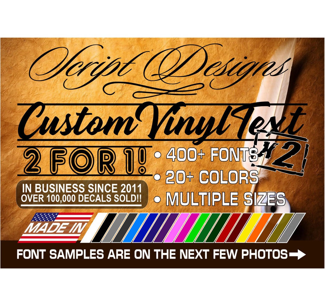 2 for 1! BOGO! Custom Vinyl Decal SCRIPT Personalized Lettering Cute ...
