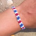 Tricolor USA Patriotic Daisy Chain Bracelet, America Flag Beaded Daisy ...