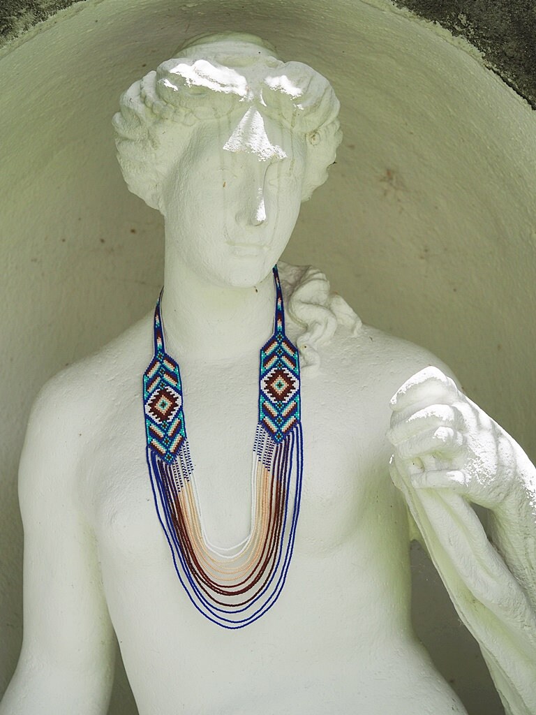Cherokee Style Native America Beaded Necklace Inspired Bead - Etsy