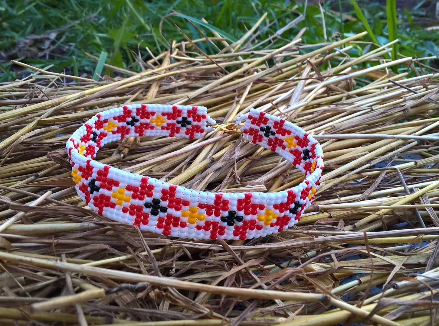 Ukrainian Cross Stitch Pattern Bead Loom Anklet Beaded - Etsy