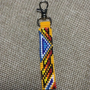Native America Inspired Bead Keychain, Beaded Key Chain Indian Jewelry ...
