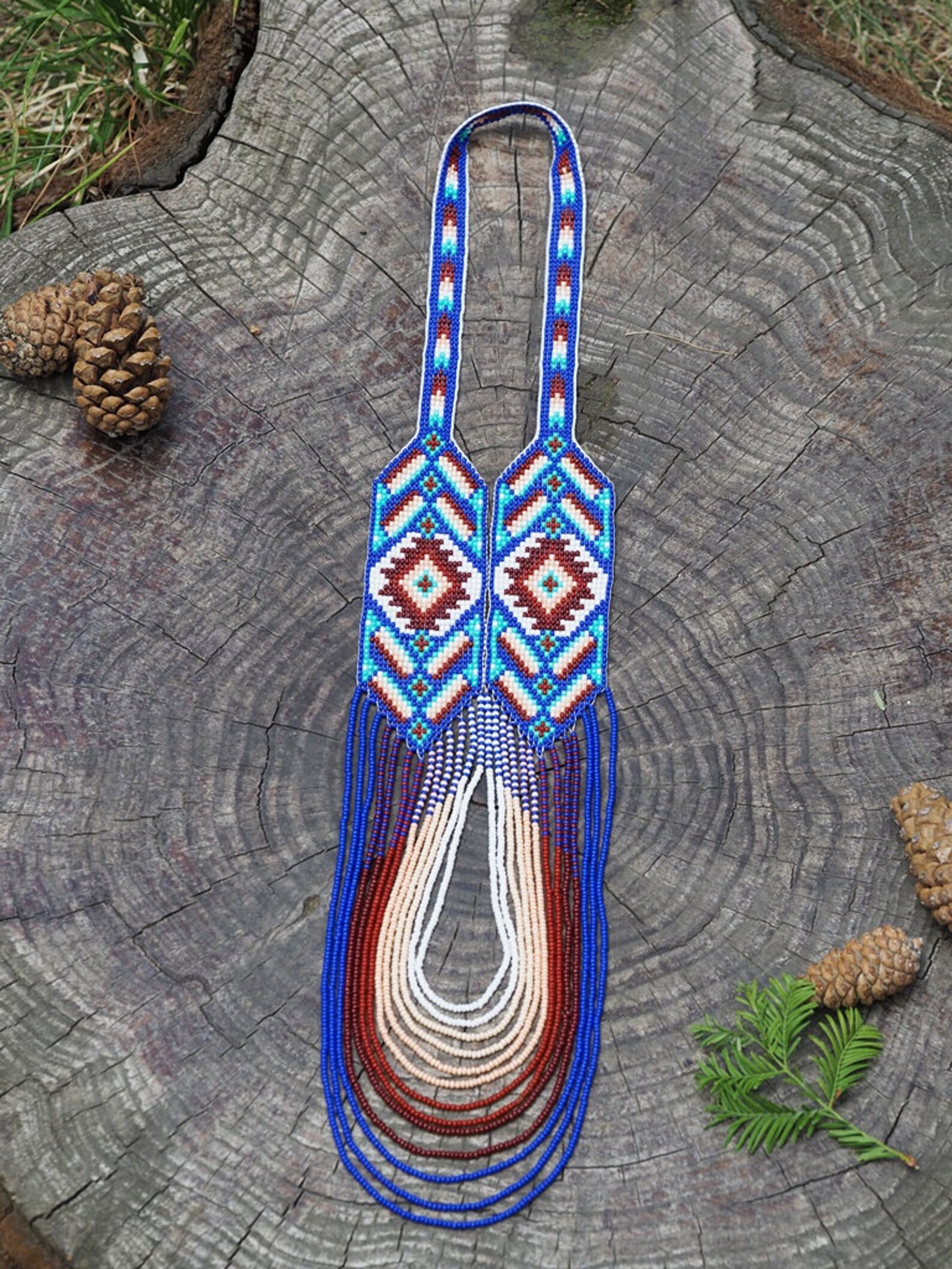 Cherokee Style Native America Beaded Necklace Inspired Bead - Etsy