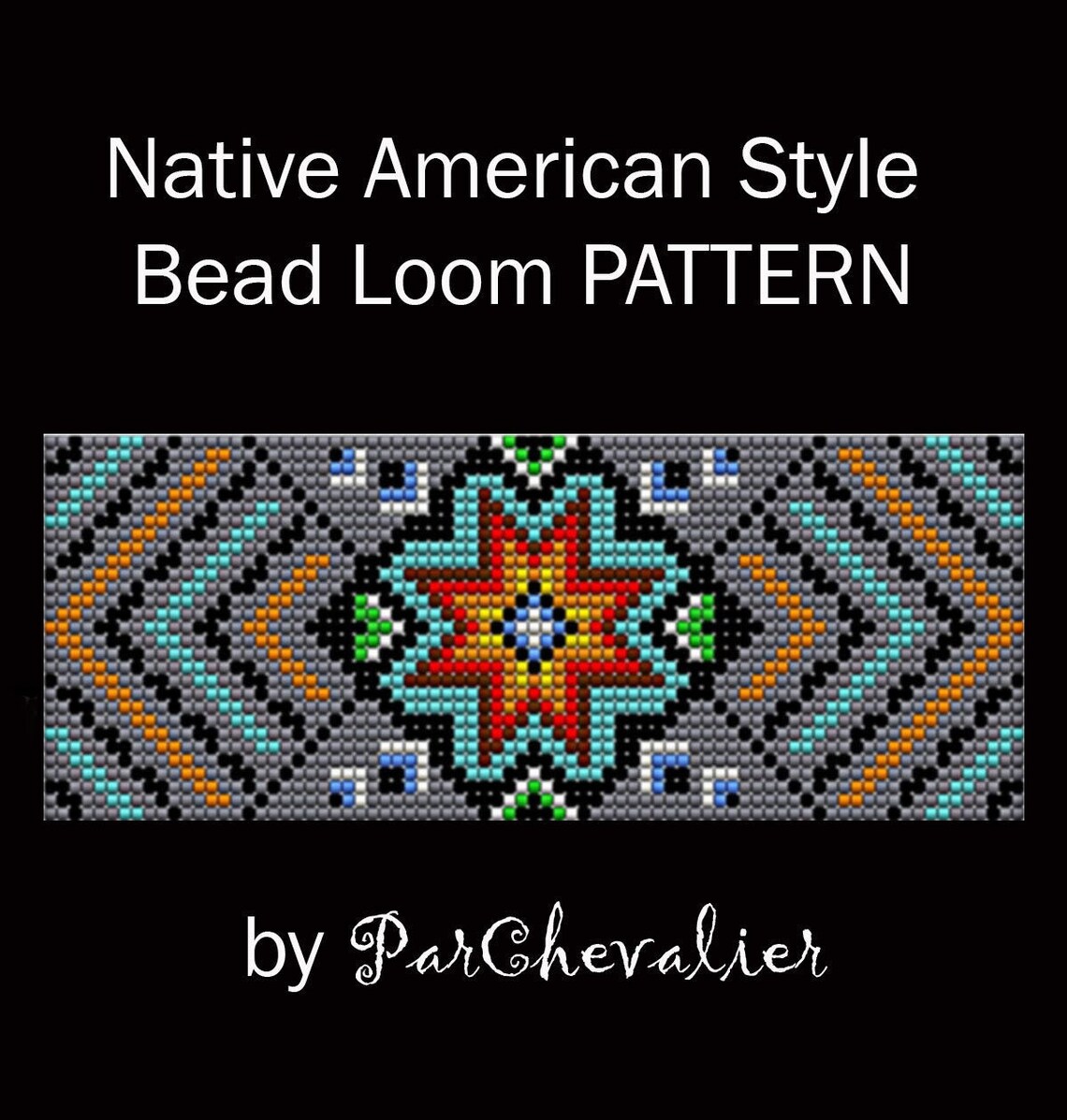 Grey & Orange Native America Style Star Bead Loom Pattern - Etsy