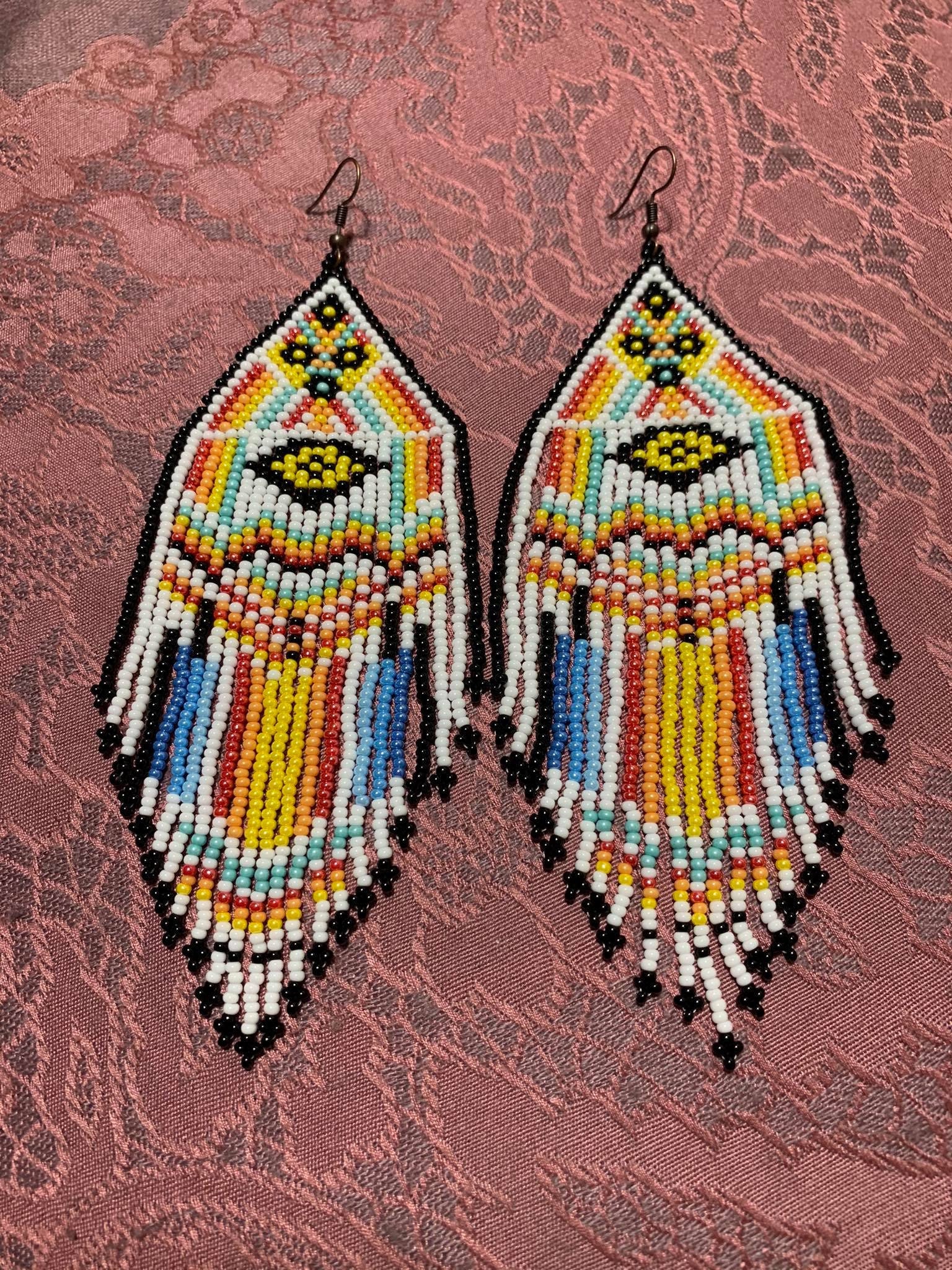 Native American Style Beaded Earring, Cherokee Style Native America ...
