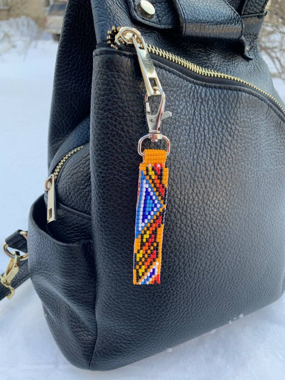 Native America Inspired Bead Keychain Beaded Key Chain Indian | Etsy