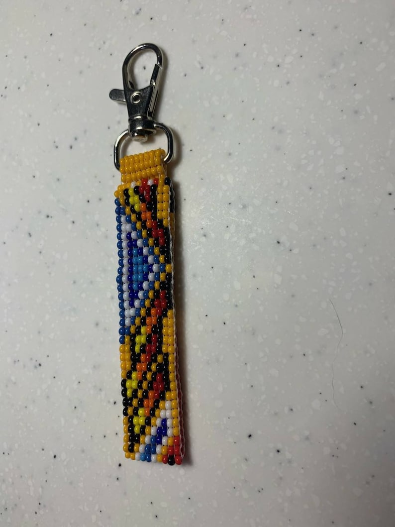 Native America Inspired Bead Keychain Beaded Key Chain Indian - Etsy