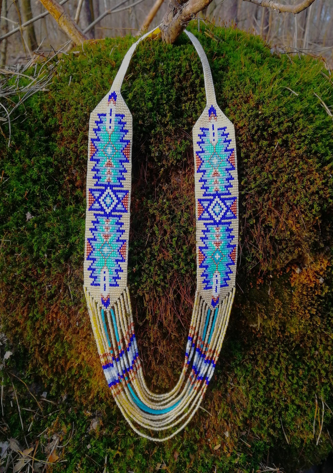 Cherokee Style Native American Bead Necklace Inspired, Bead Loom ...