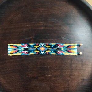 Cherokee Style Vibrant Patterns Native America Inspired Bead Bracelet ...