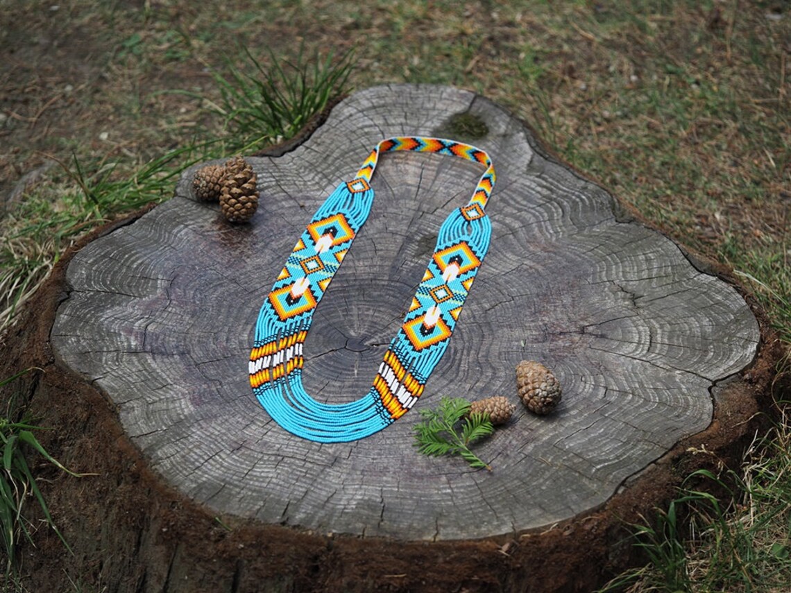 Cherokee Style Native American Bead Necklace Inspired, Bead Loom ...