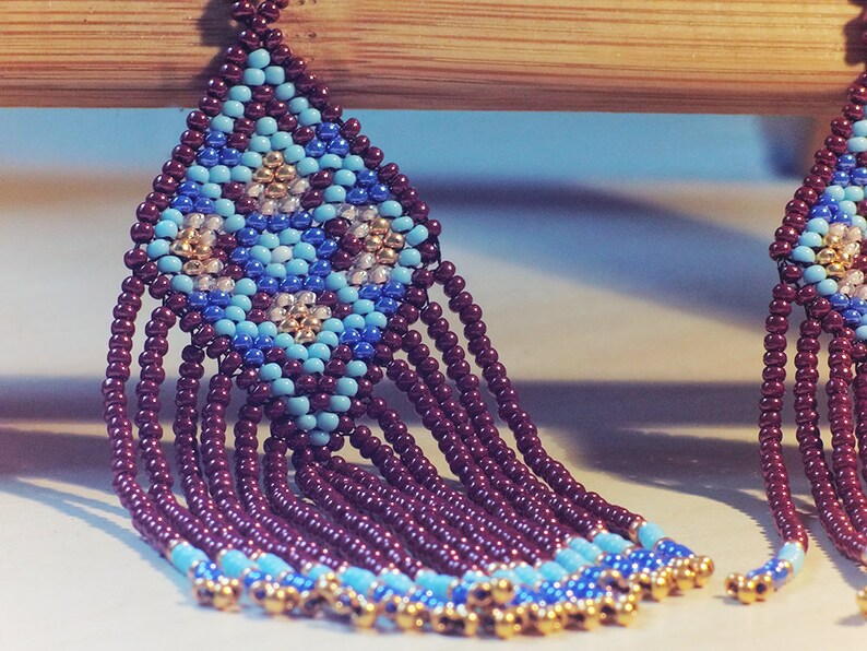 North Star Native America Inspired Beaded Earrings Native | Etsy