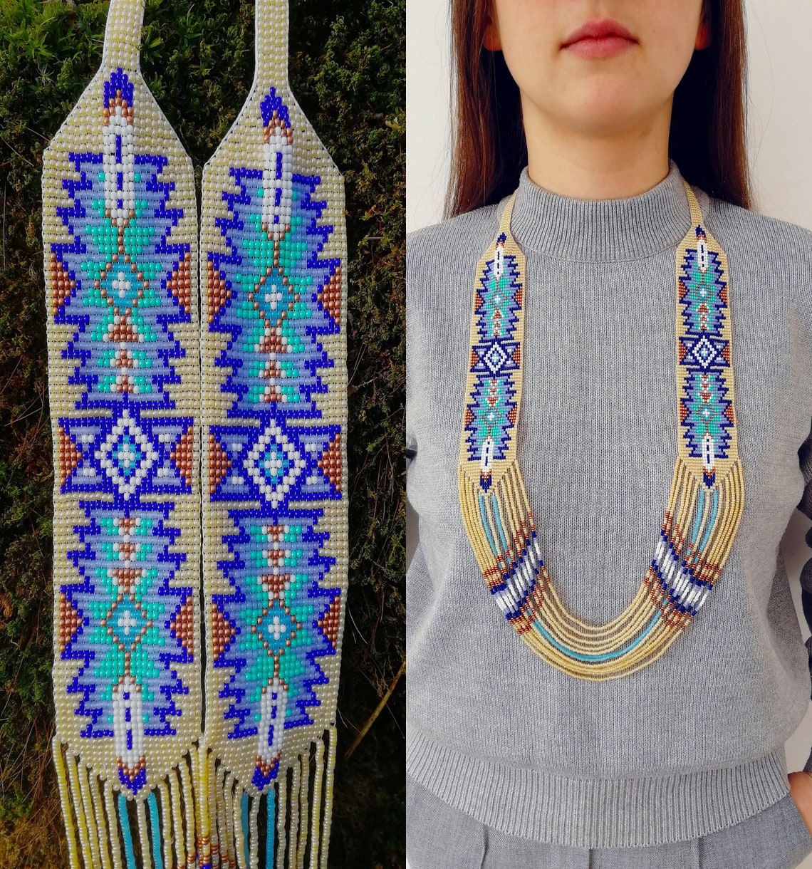 Cherokee Style Native American Bead Necklace Inspired Bead - Etsy