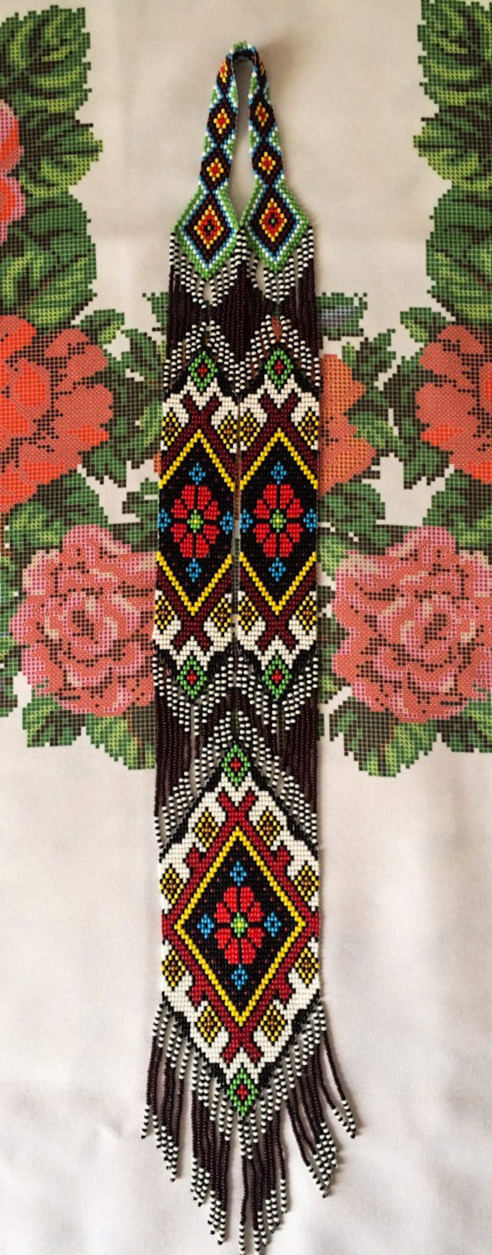 Ukrainian Beaded Summer Flower Gerdan Necklace Bead Loom | Etsy