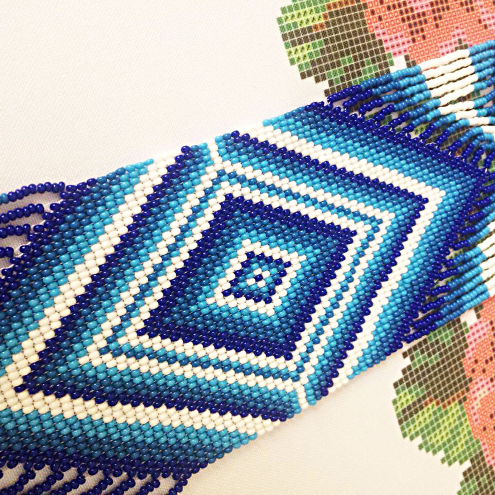 Stunning Waterfall Native America Style Bead Necklace Bead | Etsy