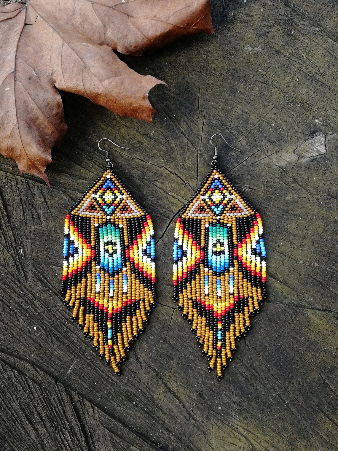 Cherokee Style Native America Inspired Bead Earrings Native - Etsy