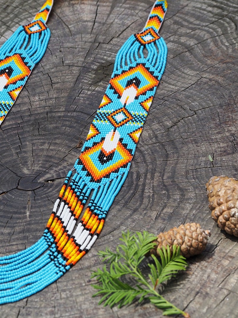 Cherokee Style Native American Bead Necklace Inspired, Bead Loom ...