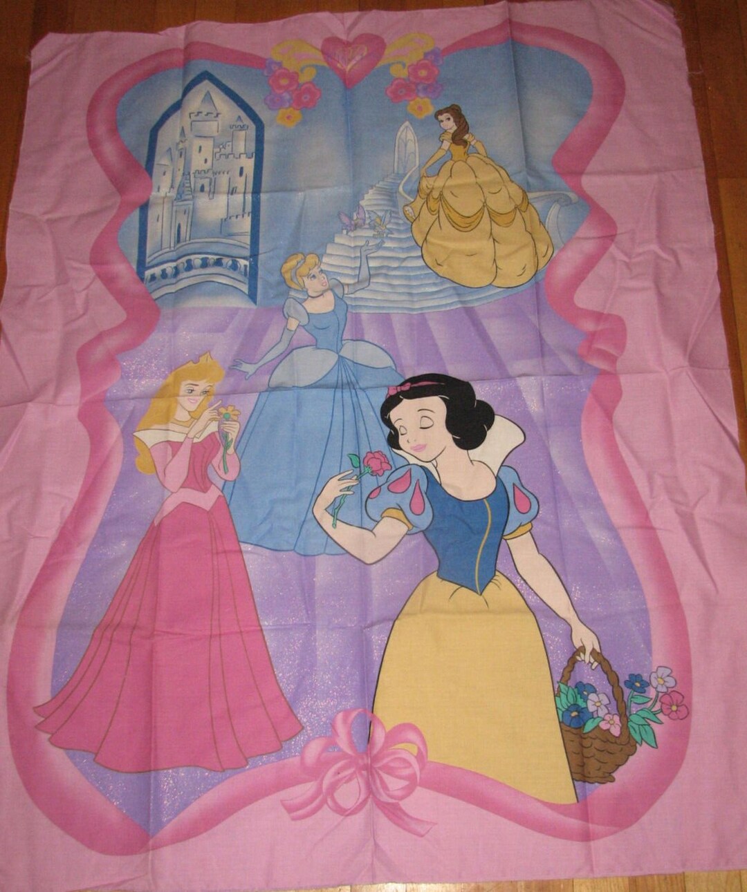 Disney Princess Pink Fabric Panel Glitter 45 X 35 - Etsy