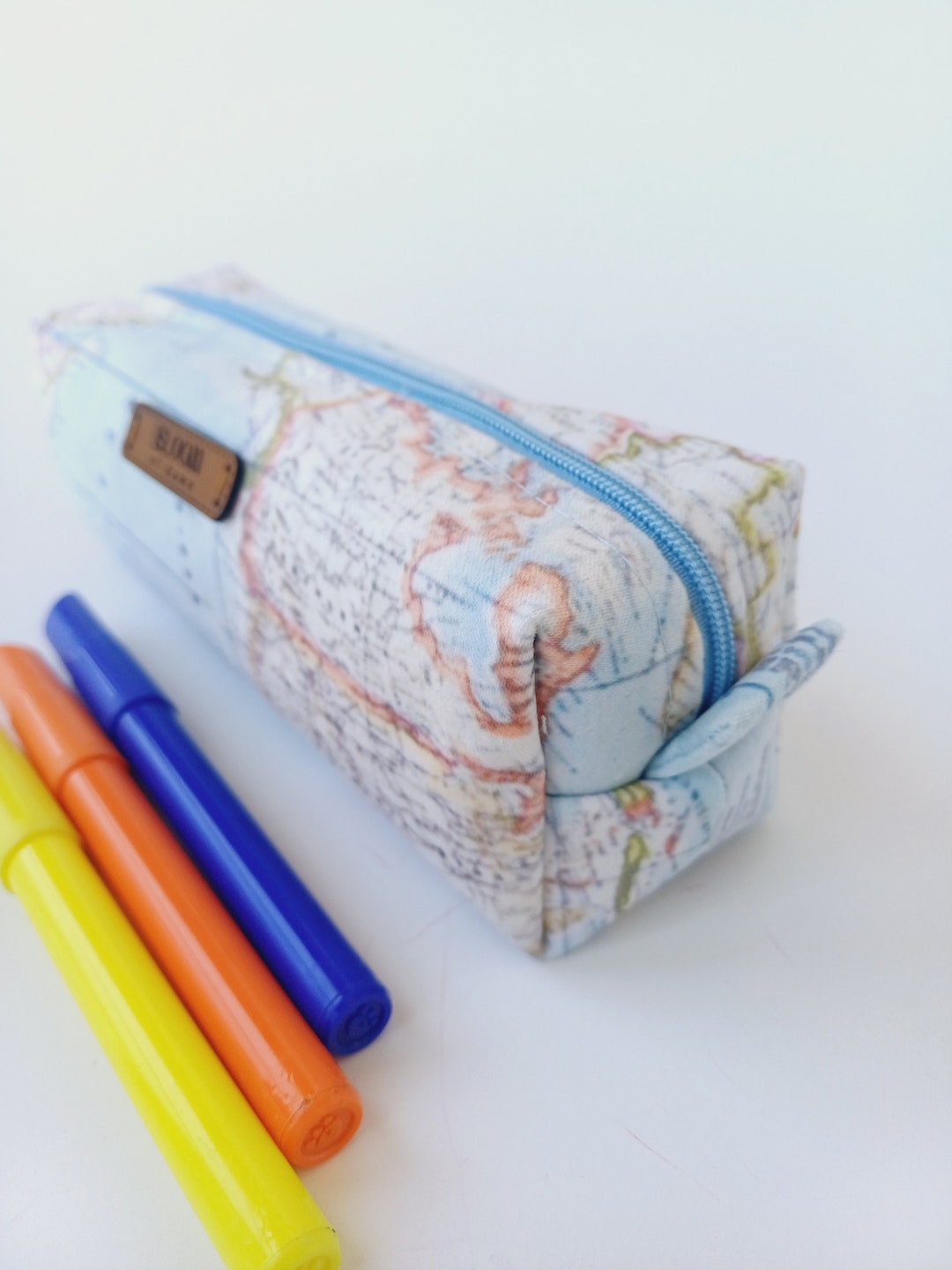 Pencil Bag, Pencil Pouch, World Map Bag, World Map Pencil Case, World ...