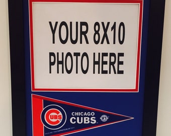 Chicago Cubs Custom Picture Frame W/ Mini Pennant Fits 8x10 | Etsy