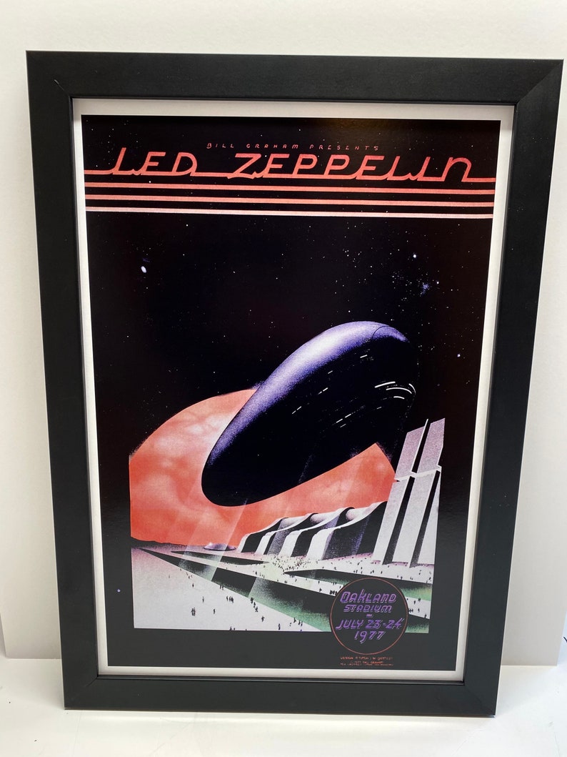 Led Zeppelin Oakland Stadium 1977 Framed Concert Poster - Etsy