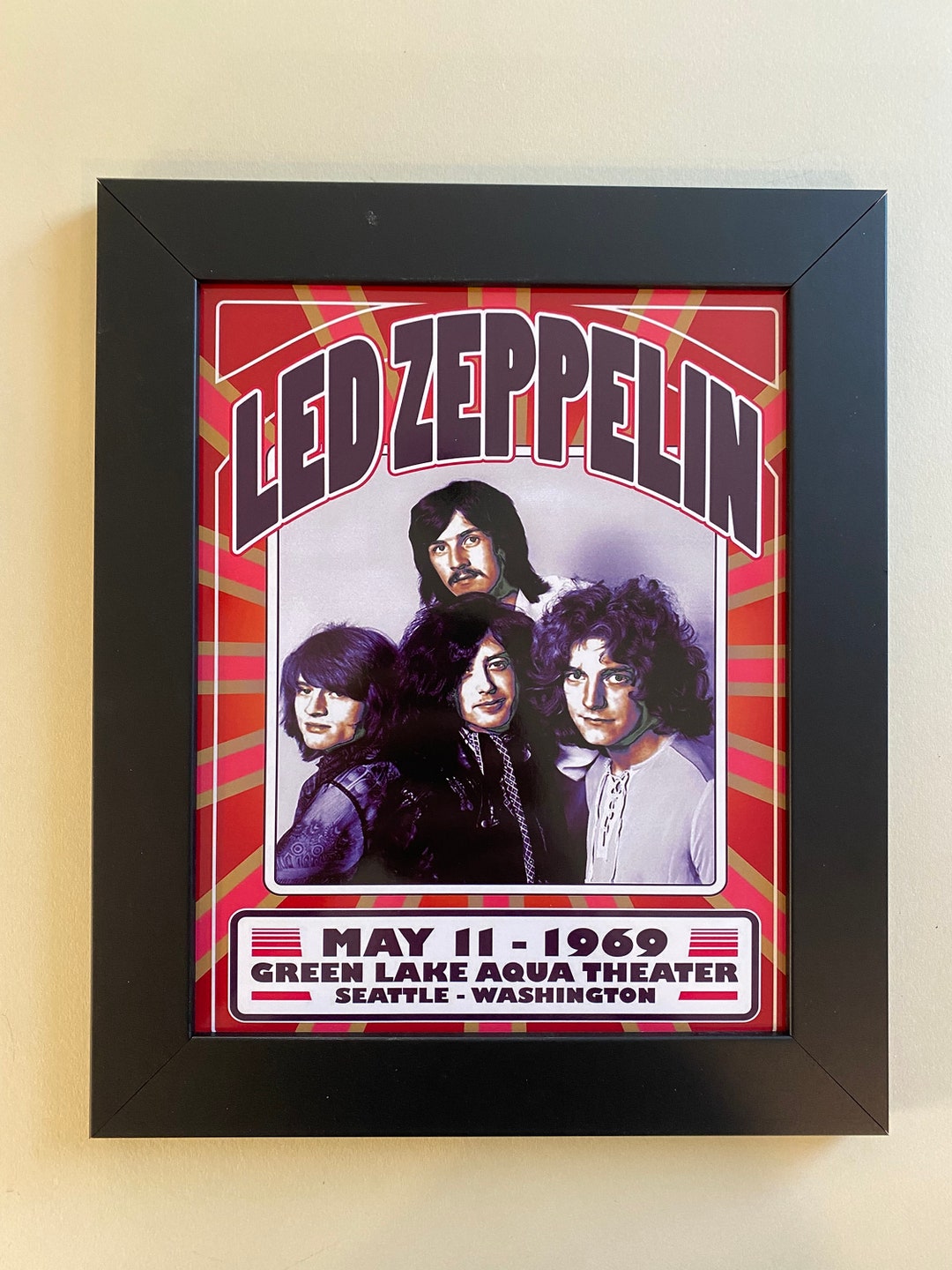 Led Zeppelin Framed 8x10 Photo Concert Poster Seattle 1969 - Etsy
