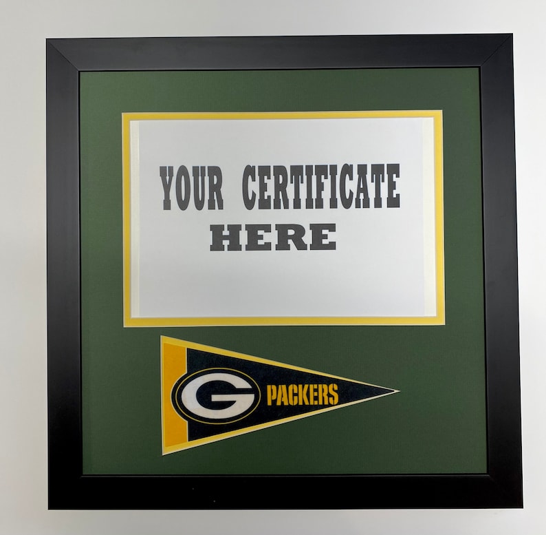 Green Bay Packers Custom Picture Frame to Fit Packers Stock Certificate ...
