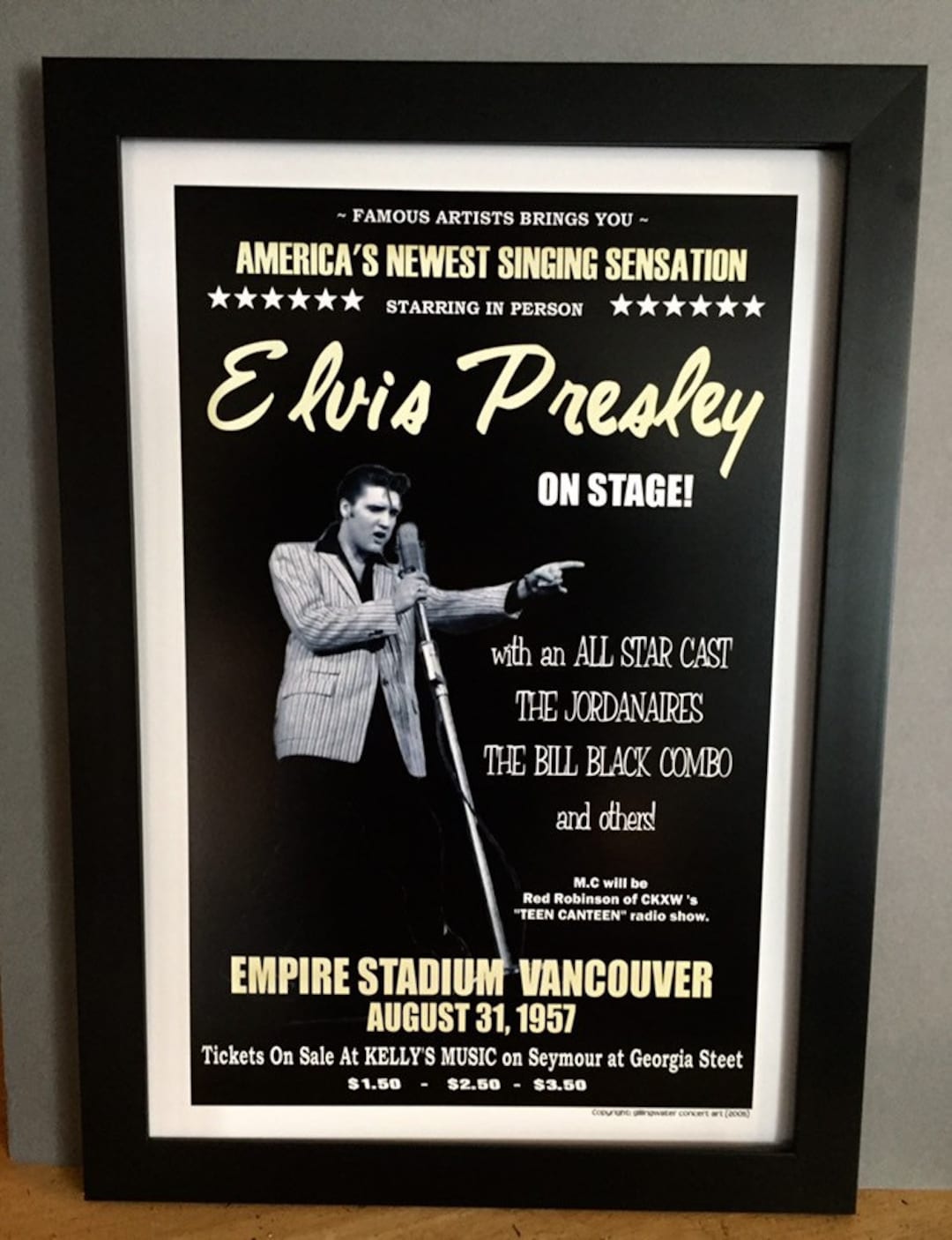 Elvis Presley Framed 1957 Concert Poster - Etsy