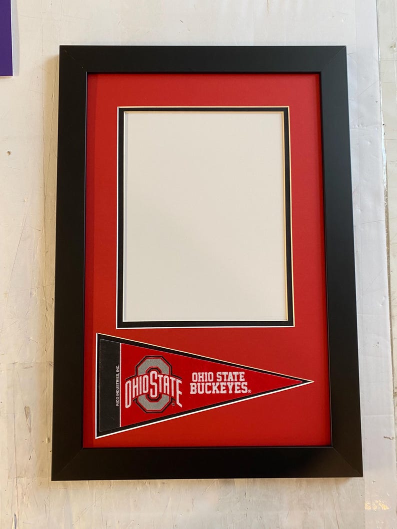 Ohio State Buckeyes Custom Picture Frame With Team Mini Pennant - Etsy