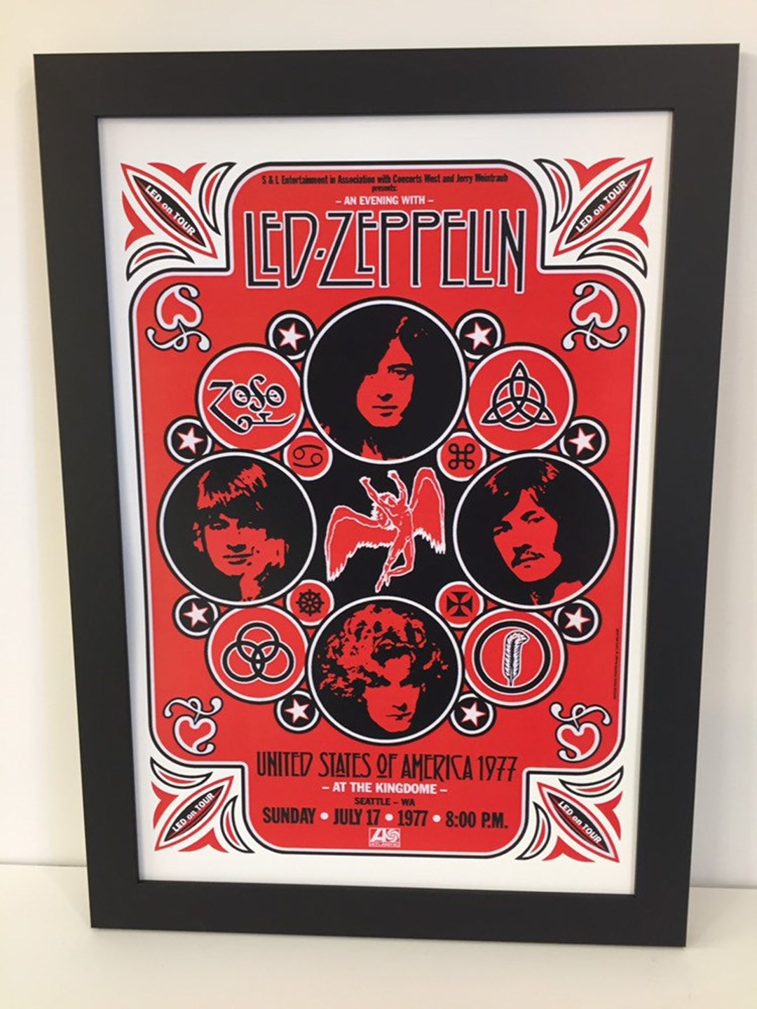 Led Zeppelin Seattle 1977 Framed Concert Poster - Etsy