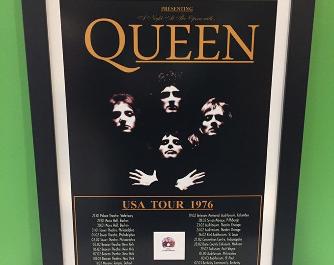 Queen 1976 USA Tour Framed Poster - Etsy