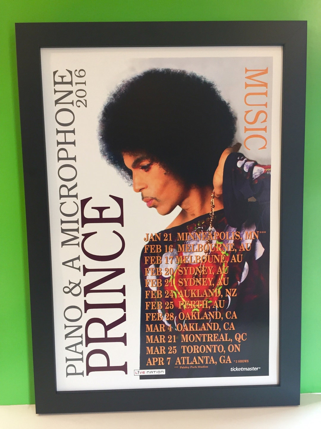 Prince 2016 Framed Concert Poster Last Show Ever - Etsy