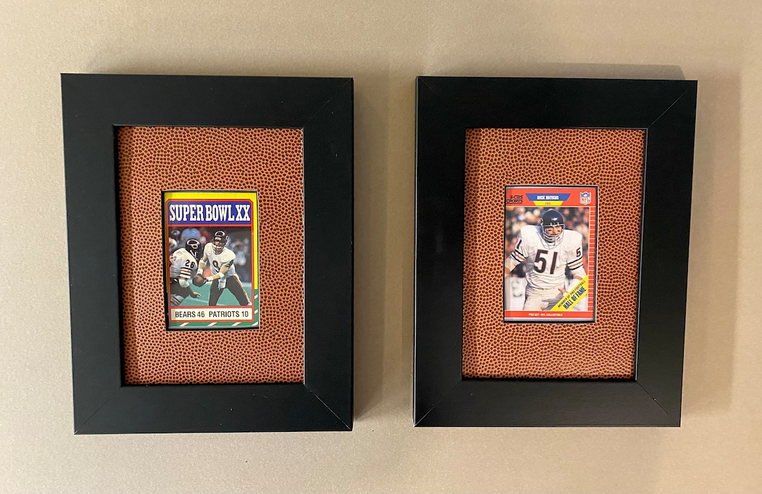 Football Trading Card Frames W/ Pigskin Matting. Lot of 2 - Etsy