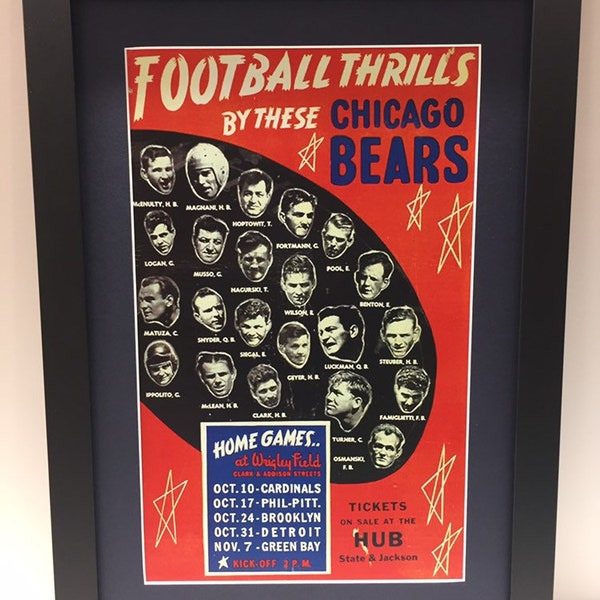 Chicago Bears Poster - Etsy