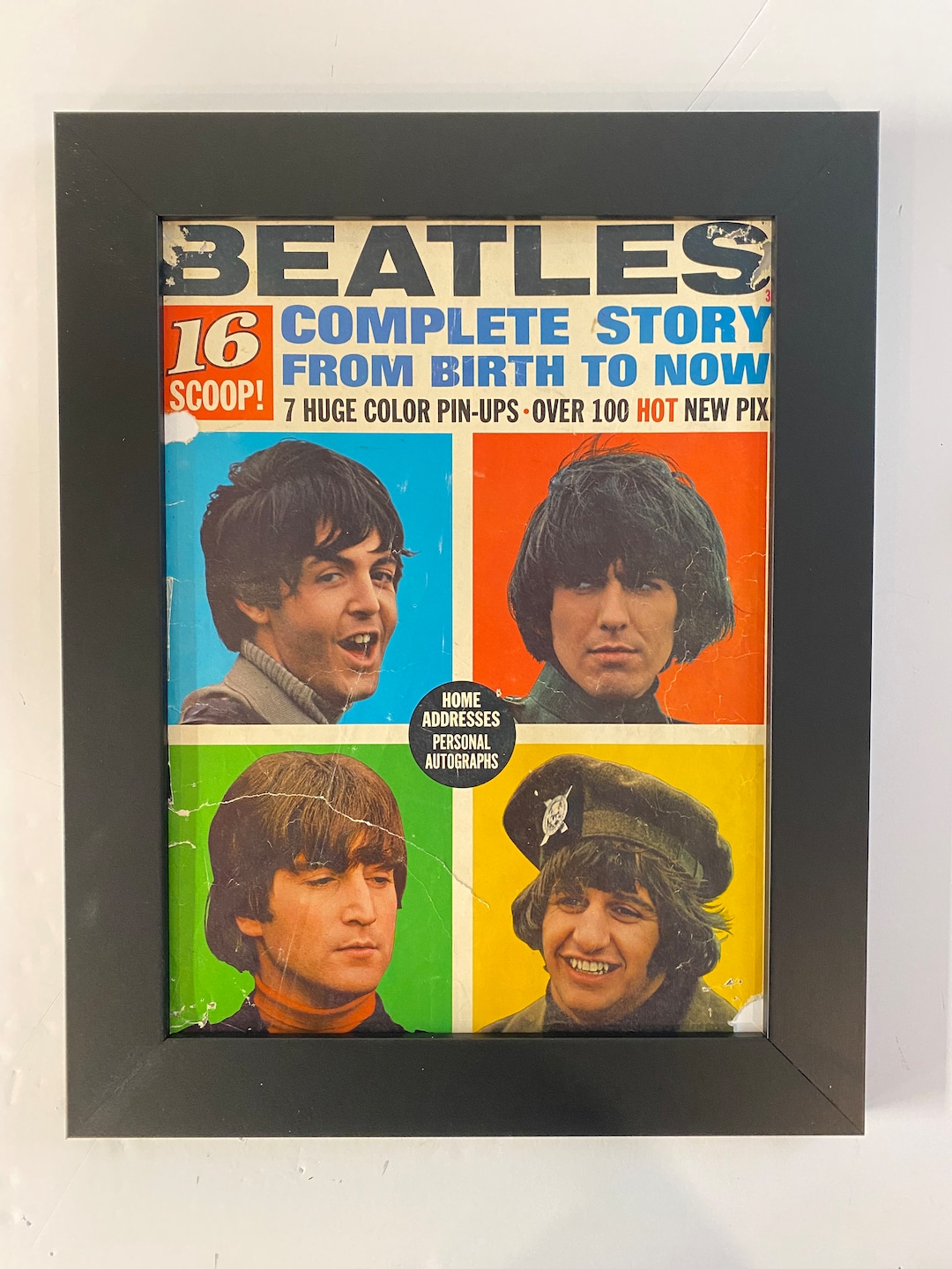 Vintage Beatles Framed 16 Magazine Cover Original - Etsy