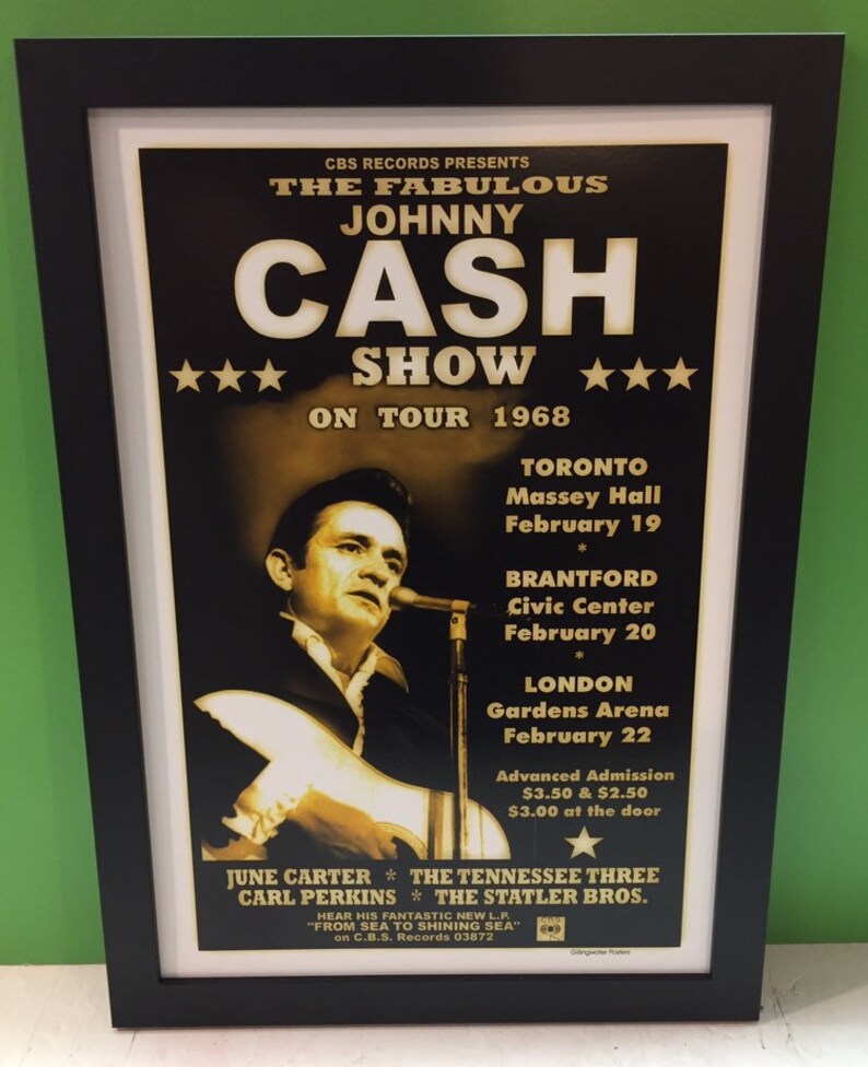 Johnny Cash on Tour 1968 Framed Concert Poster - Etsy