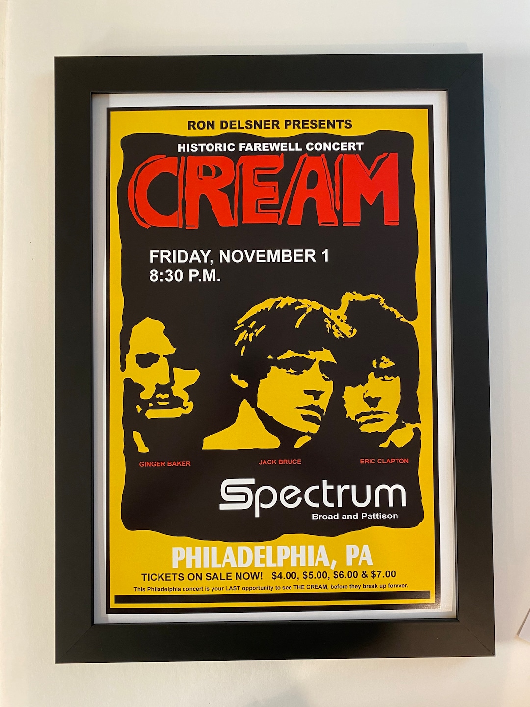 Cream Framed Concert Poster - Etsy