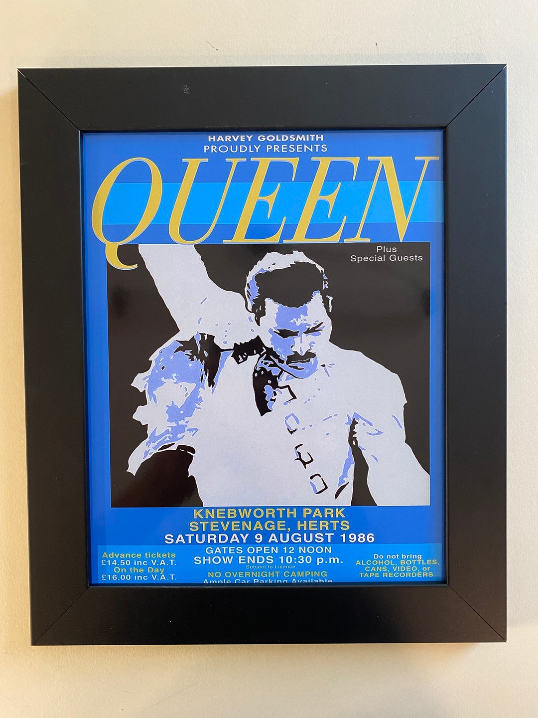 Queen Framed 8x10 Photo Concert Poster Knebworth 1986 - Etsy