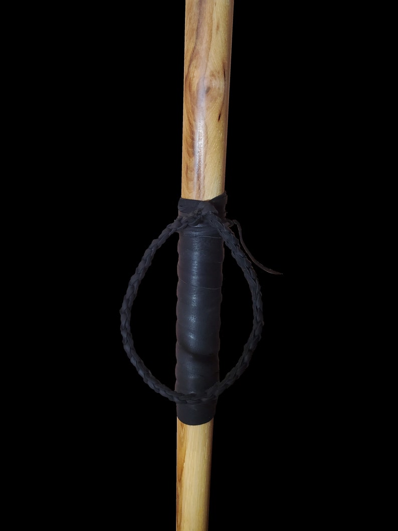 1-1/8 In. Hickory Staff 60 In. With Leather Handle and Wrist | Etsy