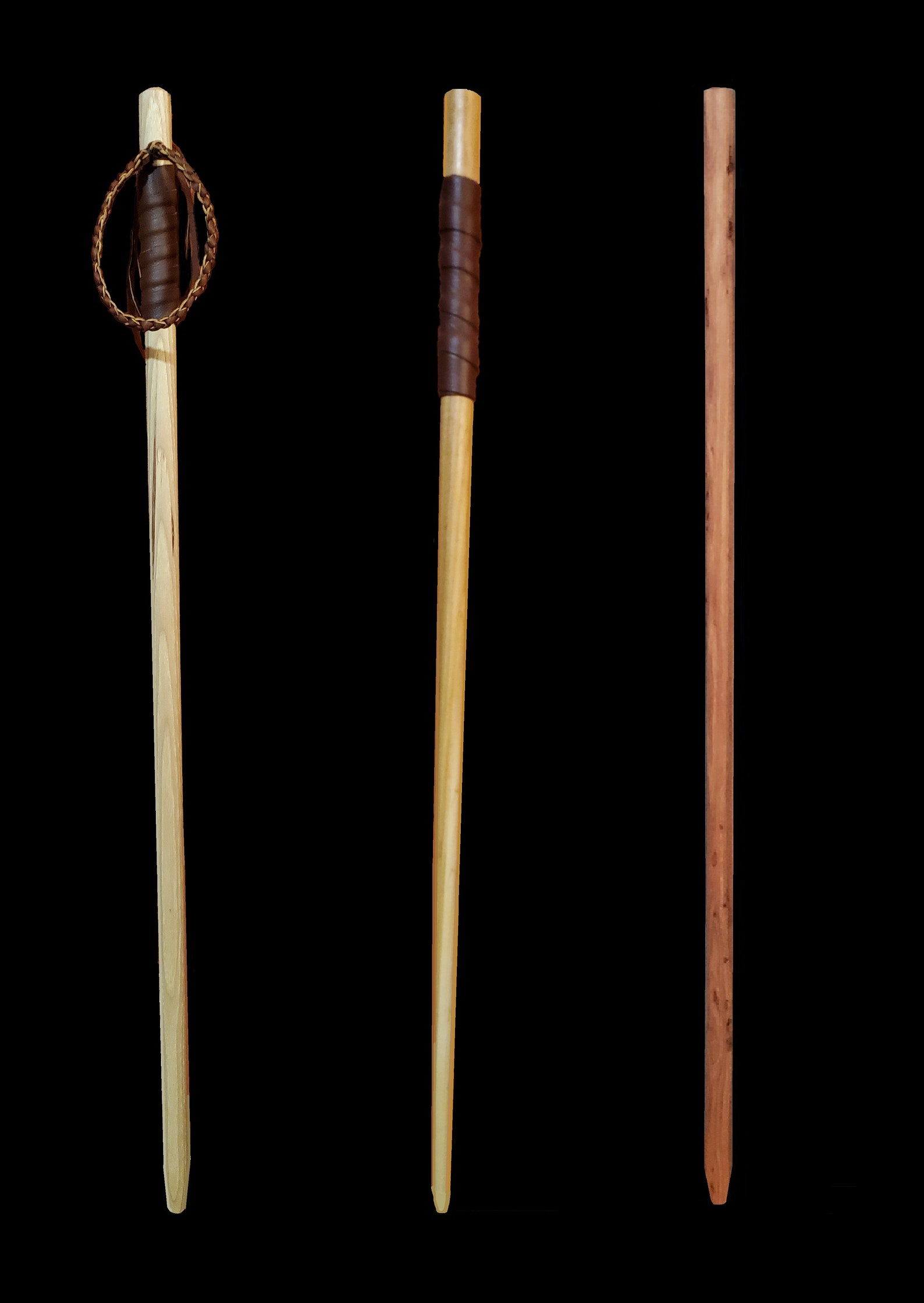 1 In. Hickory Hiking Staff With Leather Handle and Wrist - Etsy