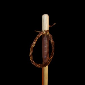 1-1/8 In. Hickory Hiking Staff With Leather Handle and Wrist Strap. 40 ...