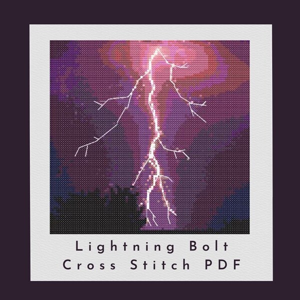 Lightning Bolt Cross Stitch Kit - Etsy