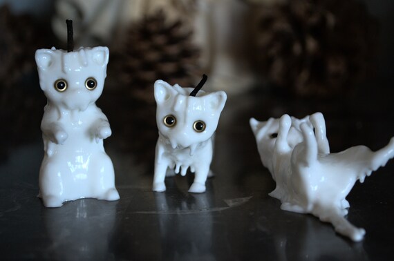Halloween Cat Set Melting Kitten Sculpture Cat Art Doll 3D | Etsy