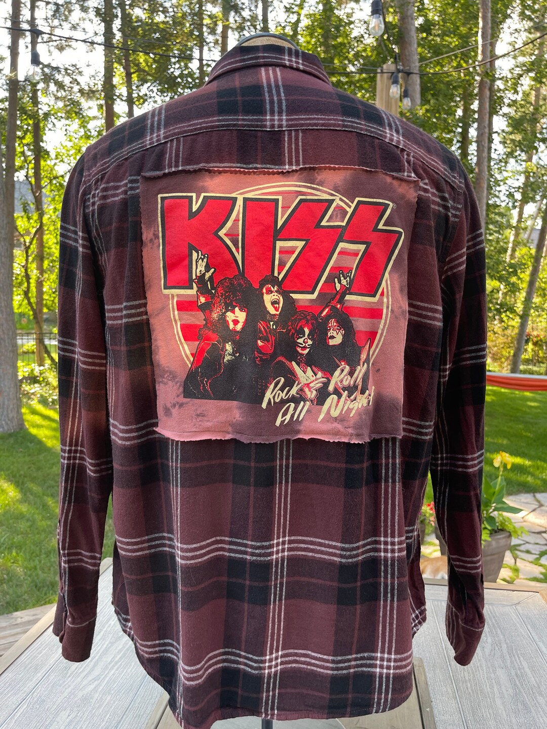 KISS Rock-n-roll All Night Upcycled Mens XL Flannel - Etsy