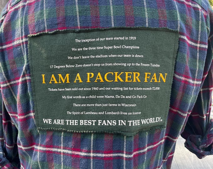 The Ultimate Green Bay Packer Fan Men's XXL Flannel, Green Bay Lambeau ...