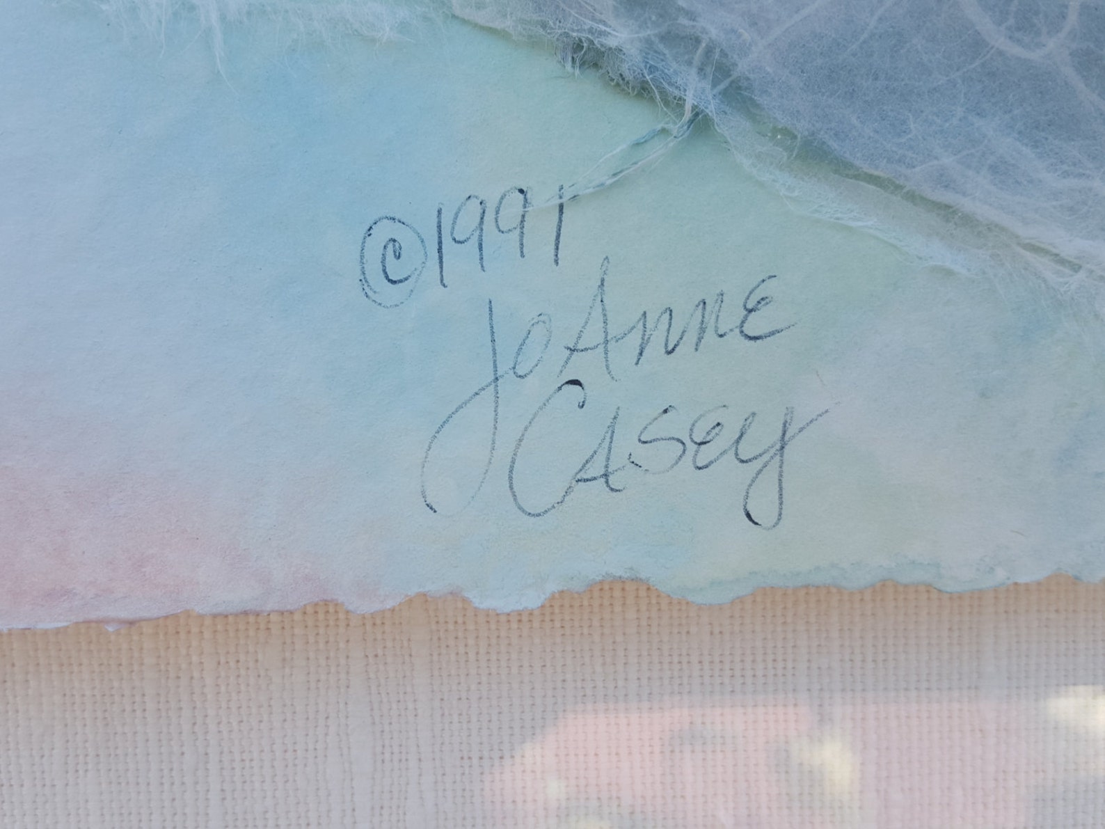 JOANNE CASEY ORIGINAL Collage Paper Art Multicolored Framed Case 1991 ...