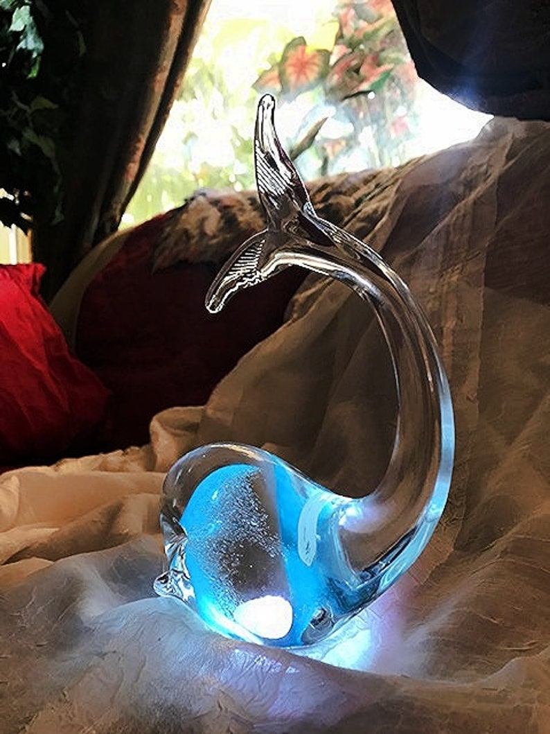 Vintage Murano Art Glass Crystal Whale Sculpture Paperweight - Etsy