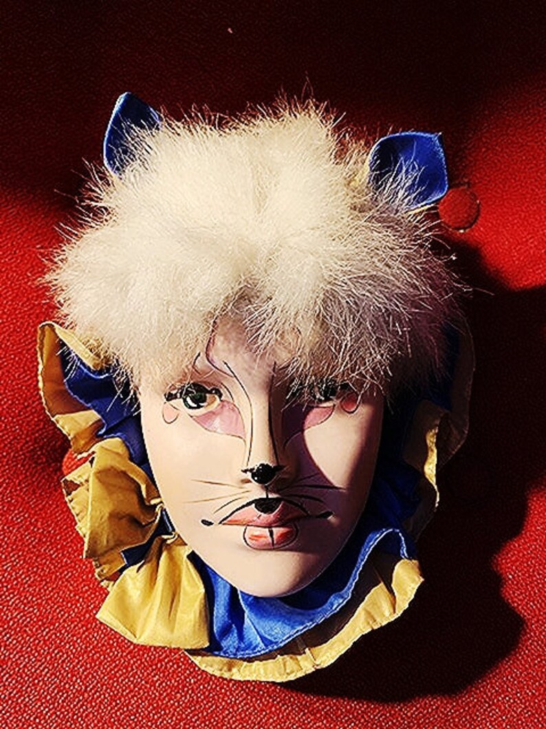 Porcelain Venetian Feline Mask With Faux Fur Wall Decor - Etsy